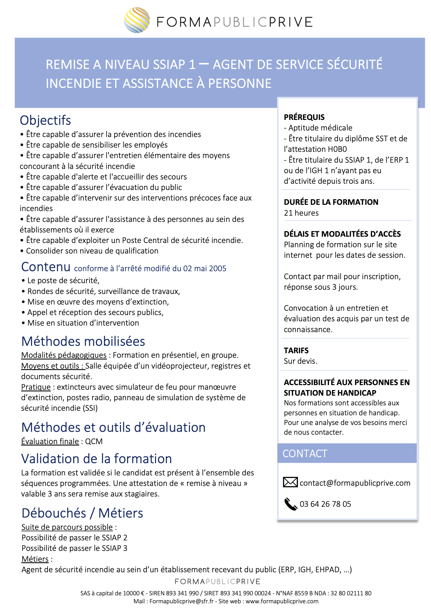 SSIAP 1 - Forma Public Privé