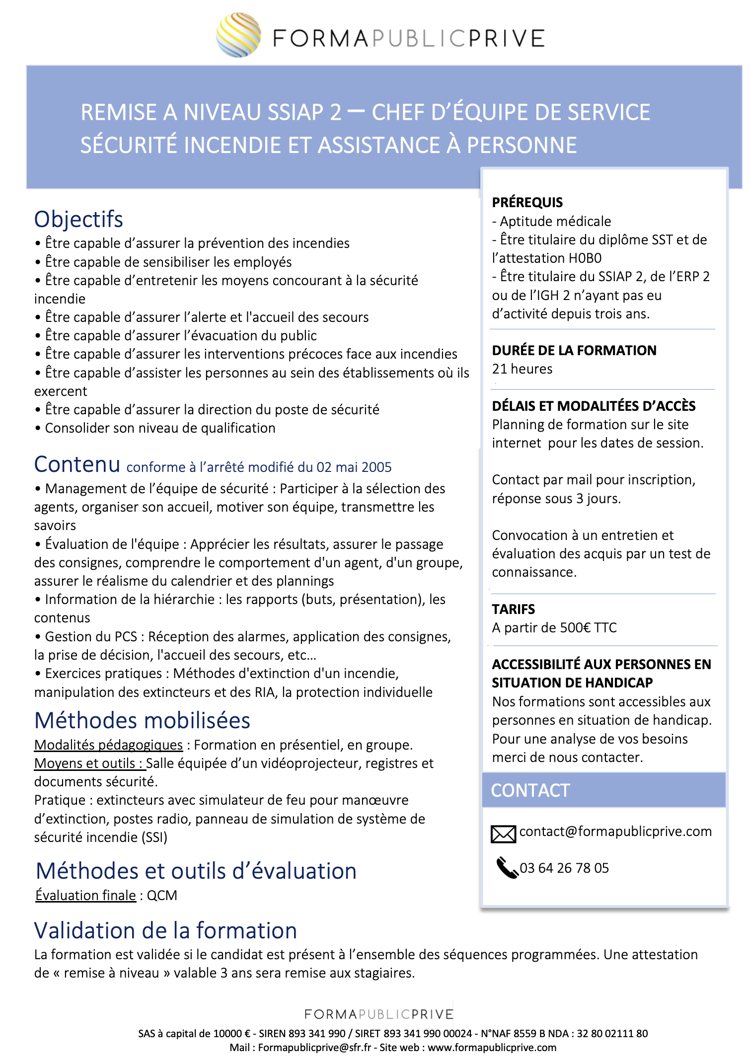 Equivalence Ssiap 2 _ Quand Le Ssiap Est Obligatoire – EHUA