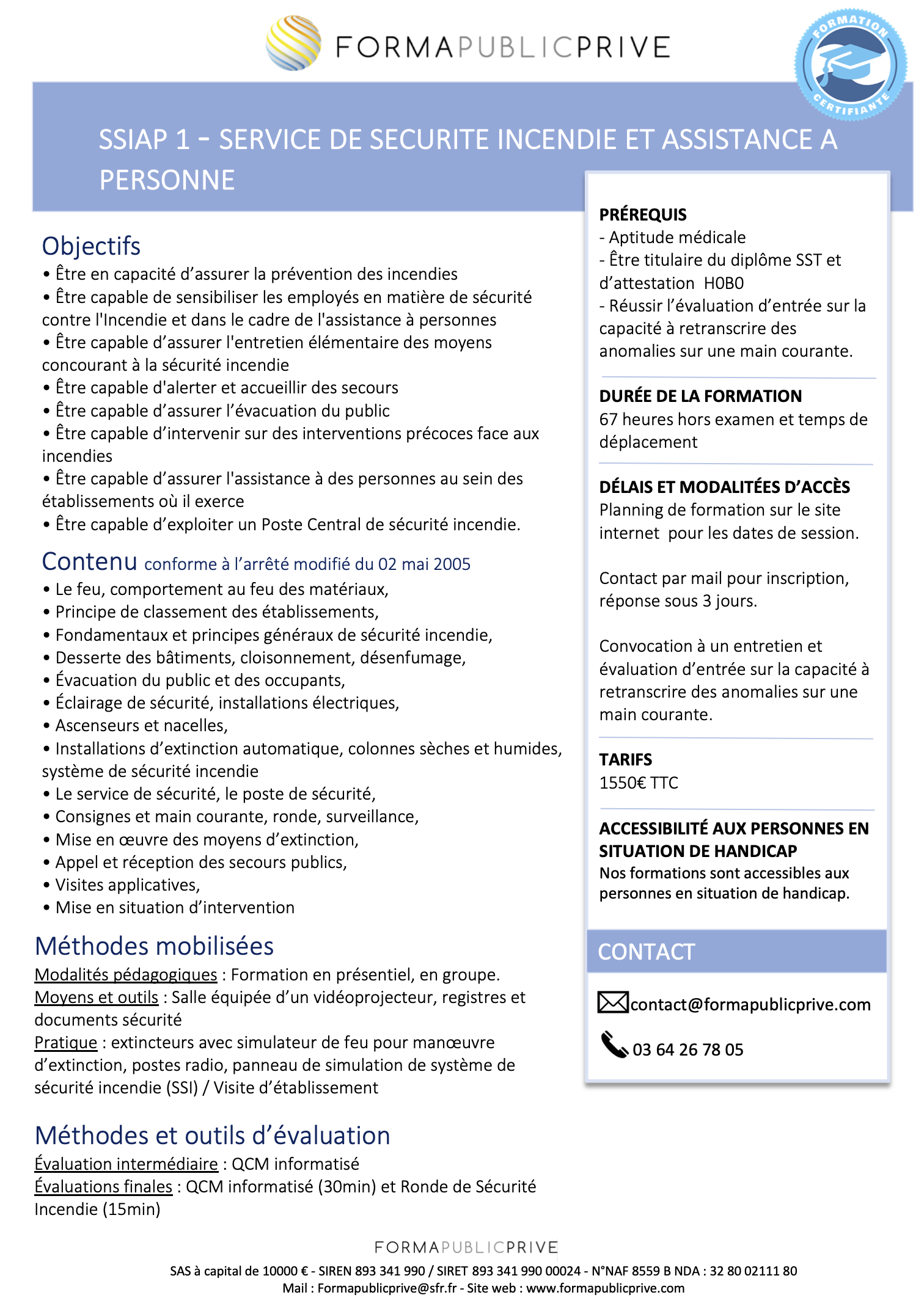 SSIAP 1 - Forma Public Privé