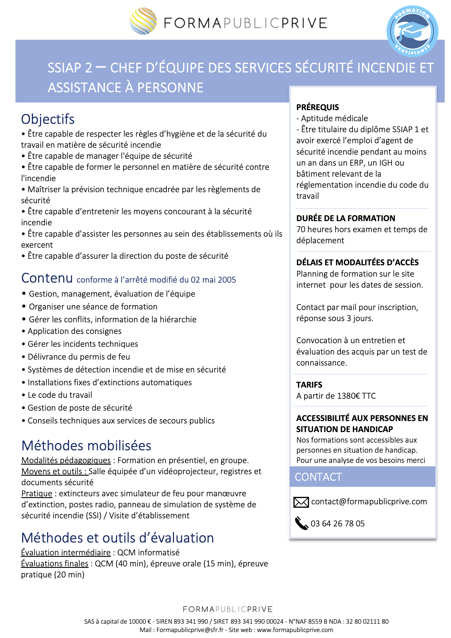 SSIAP 2 - Forma Public Privé